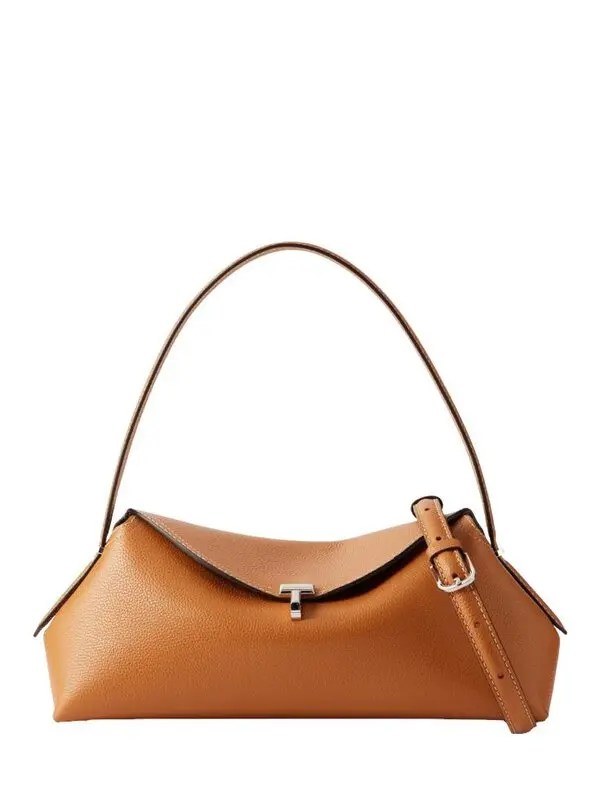 TOTEME T-lock Leather Shoulder Bag - Tan