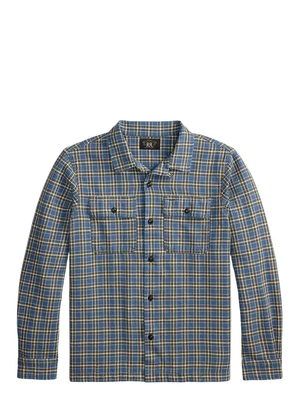 Ralph Lauren Plaid Twill Camp Shirt - Blue/grey