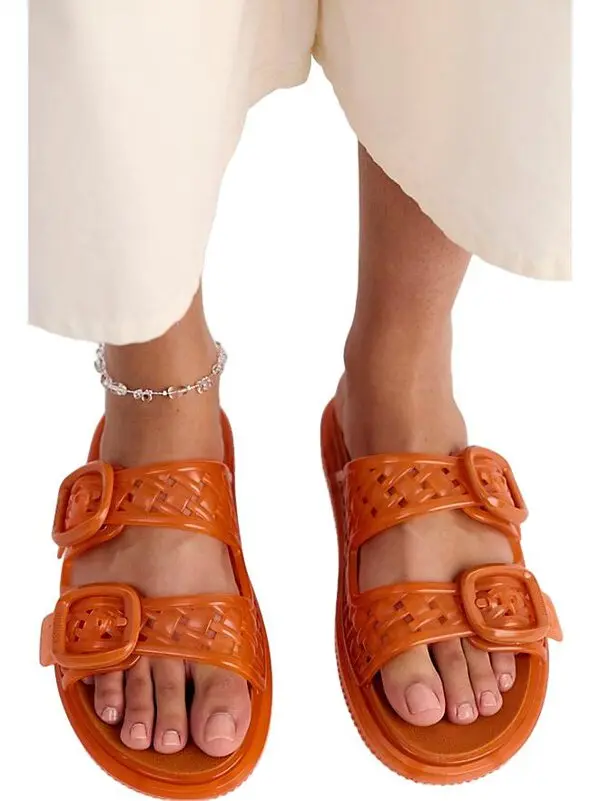 Melissa Possession Slip Jelly Fisherman Weave Sandals - Orange