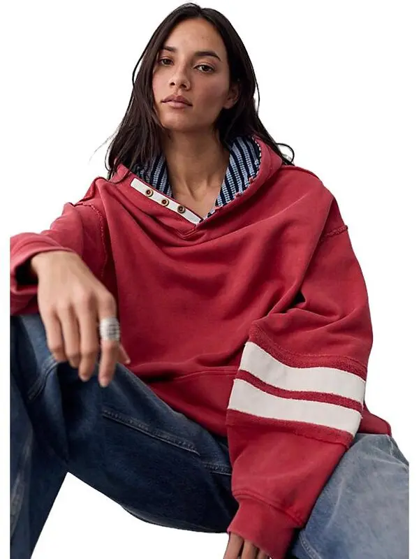 Free People We The Free Field Day Hoodie - Red Combo