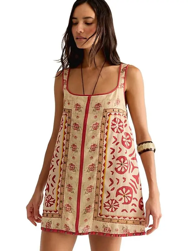 Free People Fleur Mini Shift Dress - Tea Combo