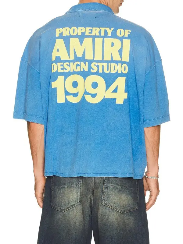 Amiri 1994 Jrs Camp Shirt In Blue - Sapphire