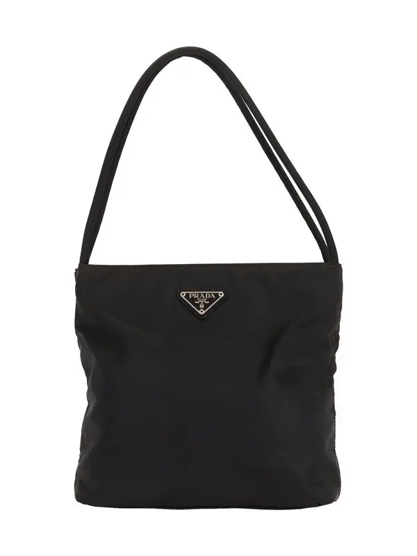 Prada Tessuto Flat Messenger Bag - Black