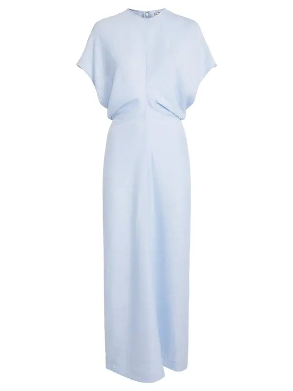 TOTEME Slubbed Slouch-waist Midi Dress - Blue