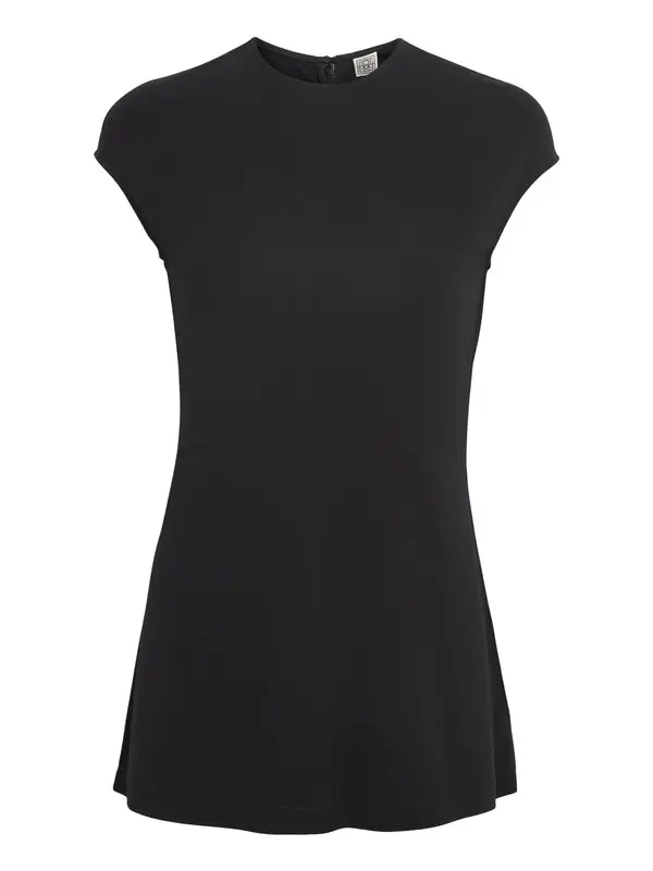TOTEME Jersey Blouse With Cap Sleeves - Black