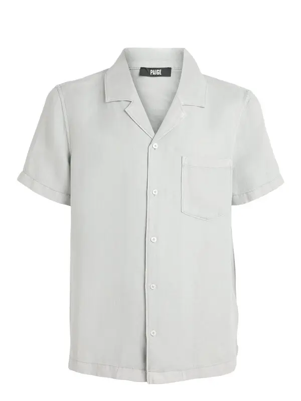 Paige Linen-blend Albro Short-sleeve Shirt - Blue