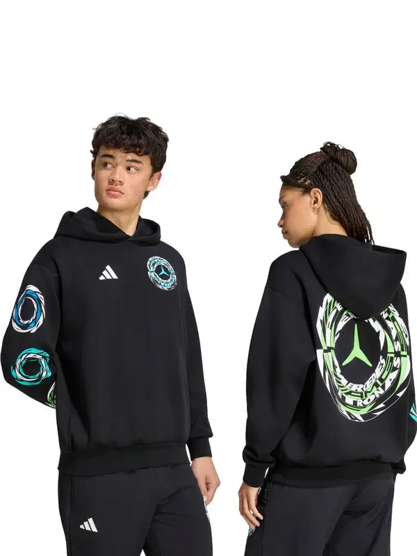 Adidas Mercedes-amg Petronas Formula 1 Team Lights On Hood Sweatshirt - Black