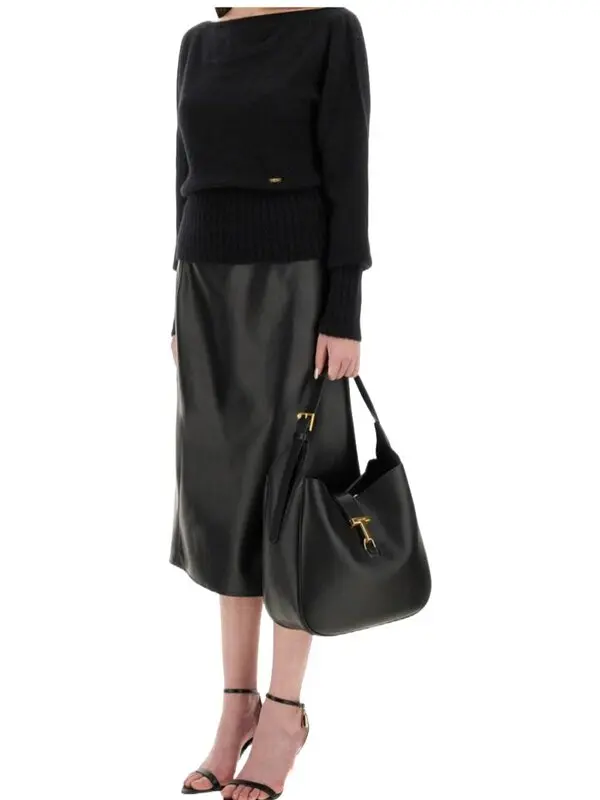 TOM FORD Long Sleeve Boat Neck Knit Jumper - Black