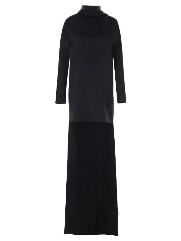 TOM FORD Long Sleeve Asymmetric Mini Dress - Black