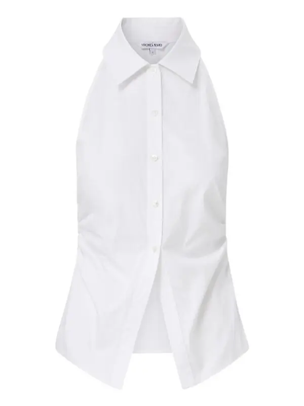 Veronica Beard Regina Sleeveless Shirt - White
