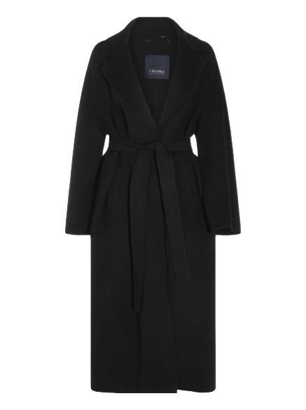 Max Mara Belted Wrap Coat - Black