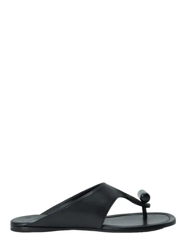 Loewe Open-toe Flat Sandals With Signature Buckle - Black