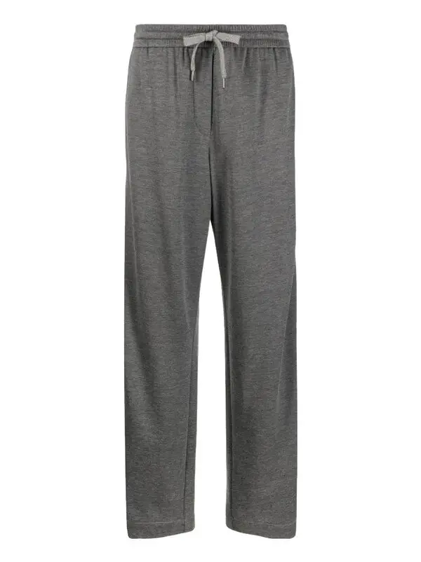 Brunello Cucinelli Jersey Drawstring Wide Leg Track Pants - Black