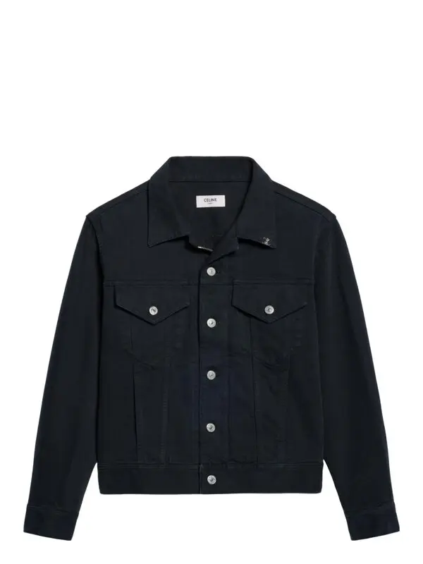 Celine Trucker Jacket In Heavy Cotton Twill - Black