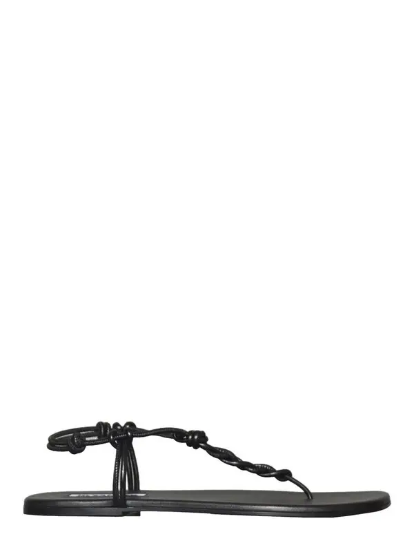 JIL SANDER Knotted-strap Slip-on Flat Sandals - Black
