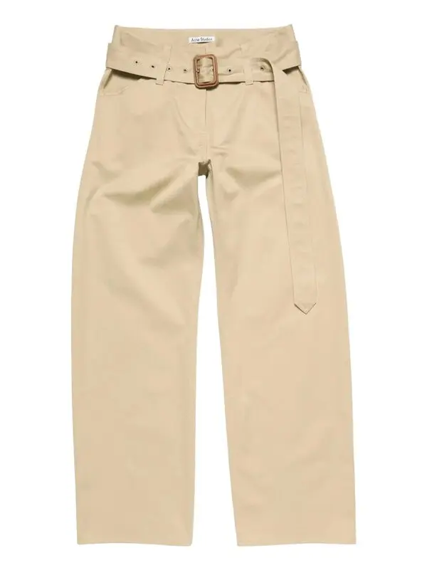 Acne Studios Belted Twill Trousers - Light Beige