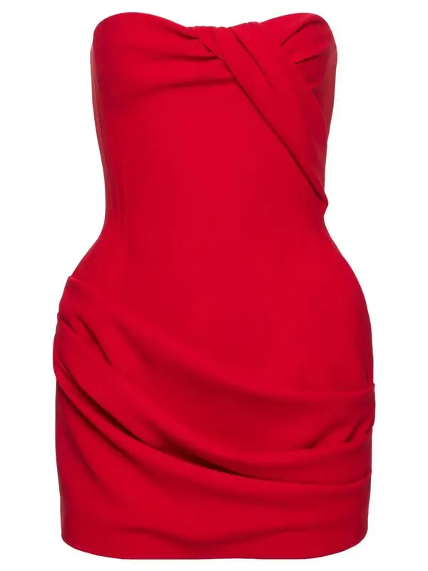 Magda Butrym Draped Strapless Mini Dress - Red