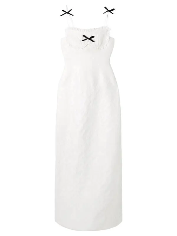 SHUSHU/TONG Lace Detail Maxi Dress - White