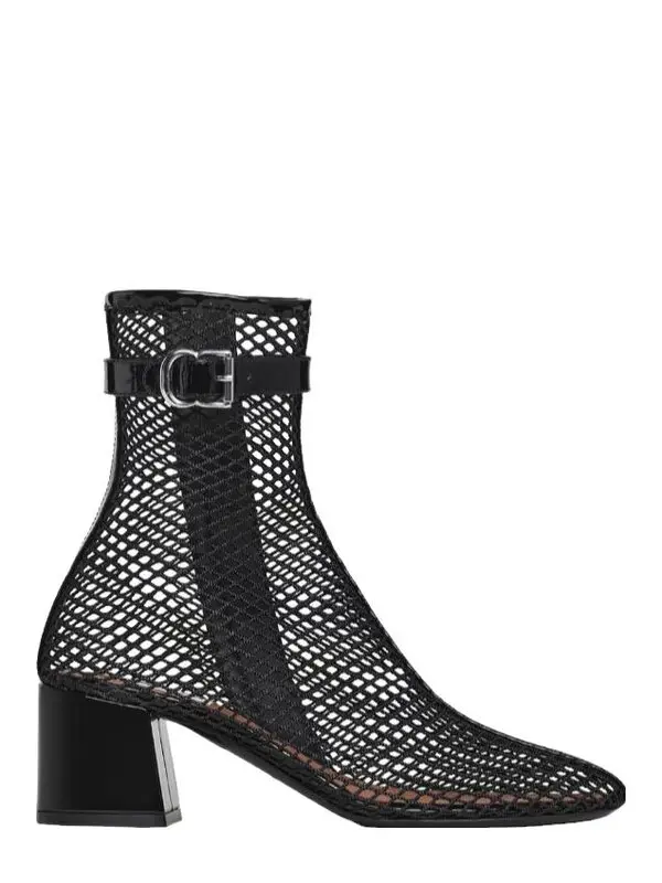 Alaïa Fishnet Ankle Boots - Black
