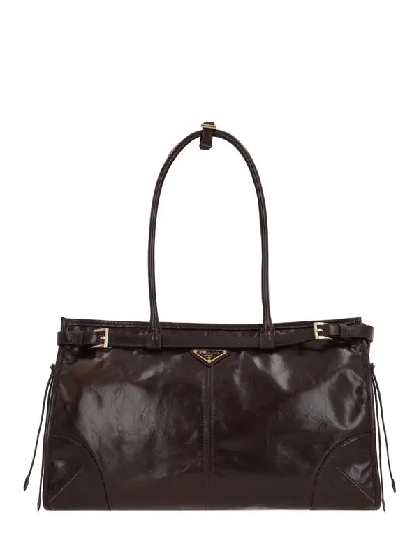 Prada Bonnie Large Leather Handbag - Black