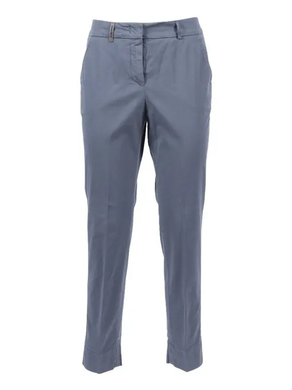 Peserico Tapered Trousers With Turn-up Hem - Blue
