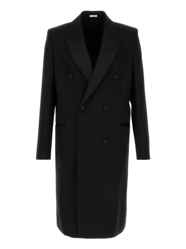 Alexander McQueen Felt Double-breasted Coat - Black