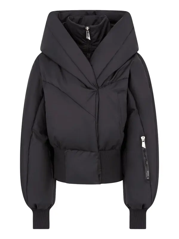 Attico Padded Shawl Collar Puffer Jacket - Black