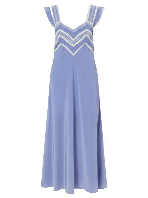 Rixo Lace-paneled Dress - Blue