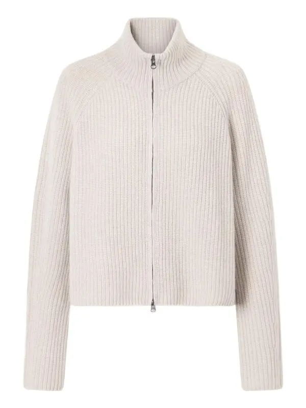 LISA YANG Sadie Ribbed Cashmere Cardigan - Beige