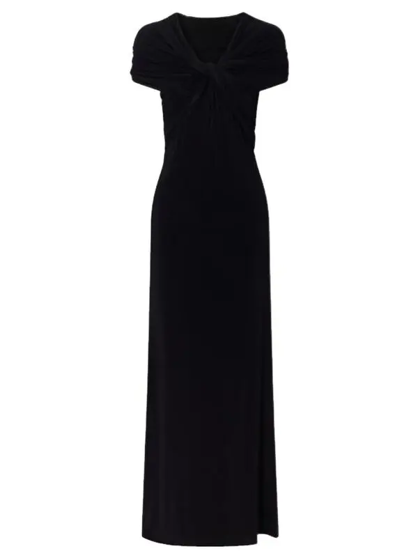 Tove Twist-front Maxi Dress - Black