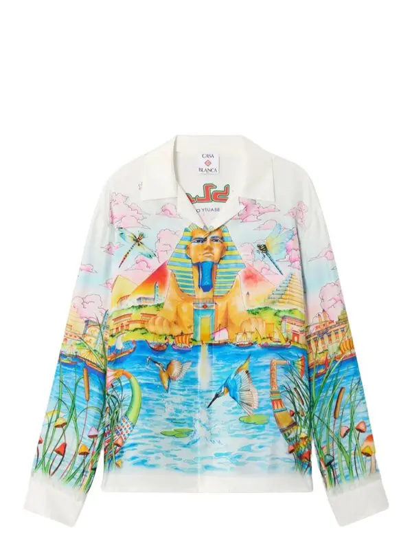 Casablanca Multicolour Egypt As It Was Long Sleeve Linen Shirt - Multi-color