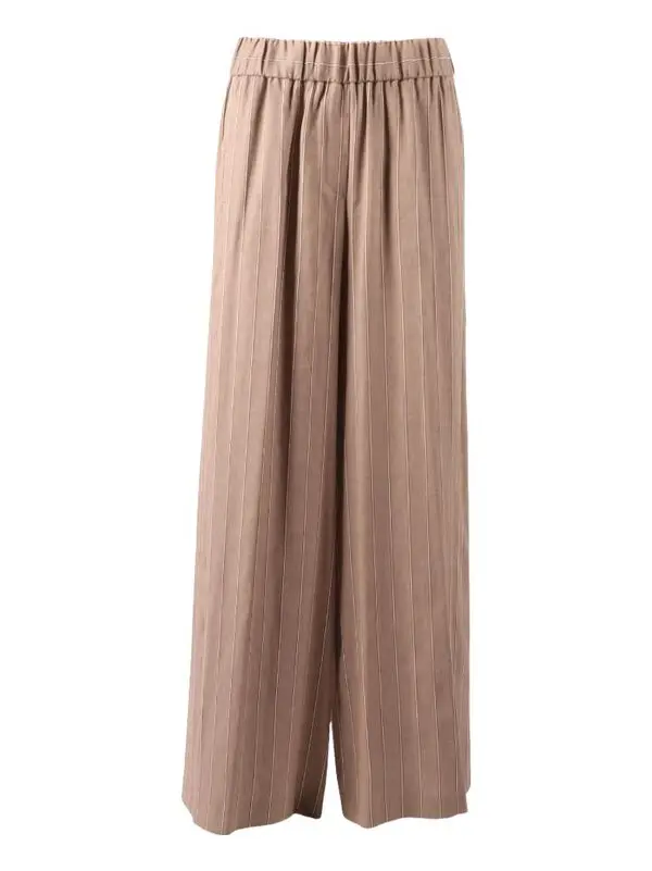Peserico Striped Trousers - Brown