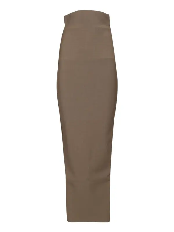Rick Owens Pleated Midi Skirt - Brown