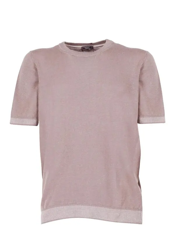 Peserico Short-sleeved Crewneck Knitted Jumper - Brown