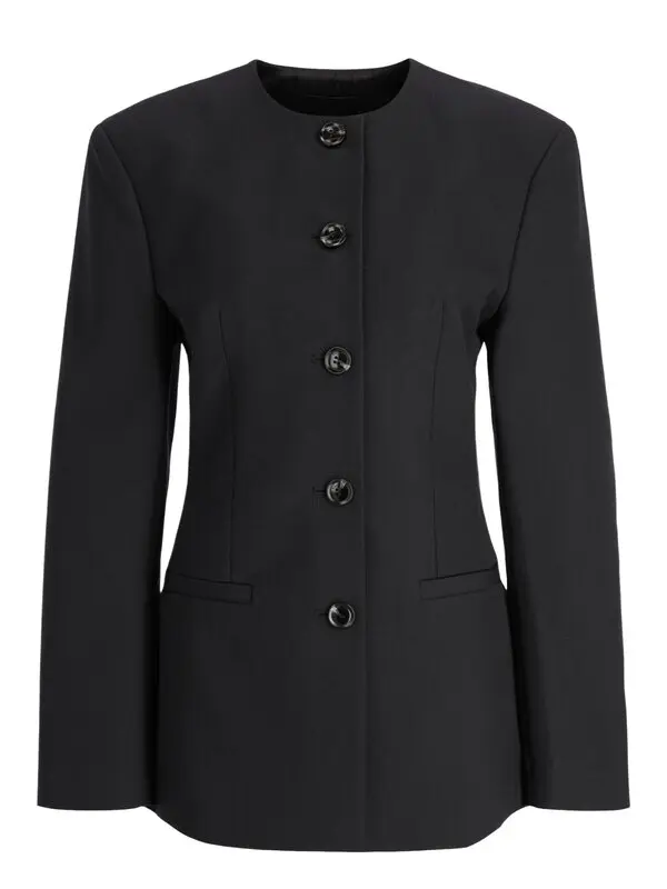 ANINE BING Round Neck Blazer - Black