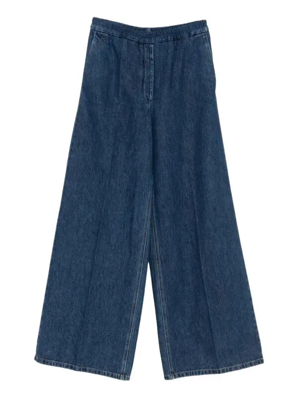 FORTE_FORTE Wide-leg Jeans With Pressed-crease Hems - Blue