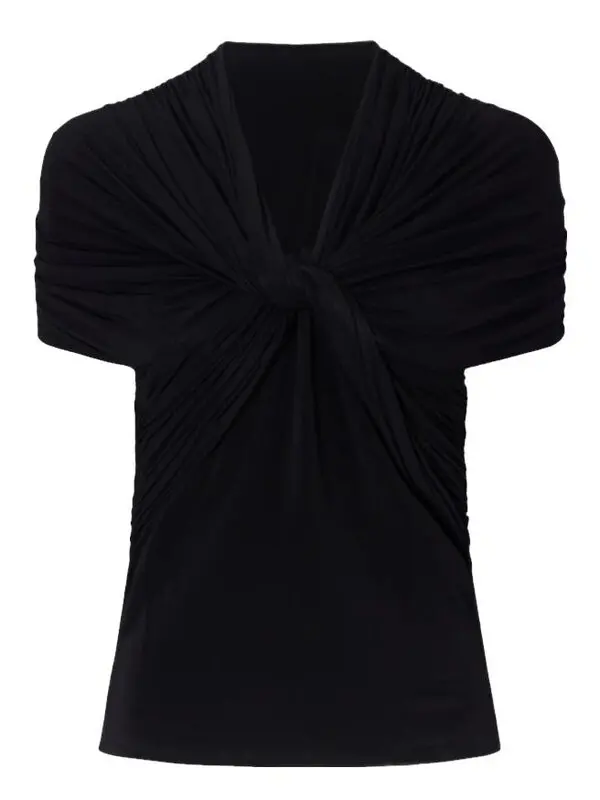 Tove Knot-front Top With Open Back - Black