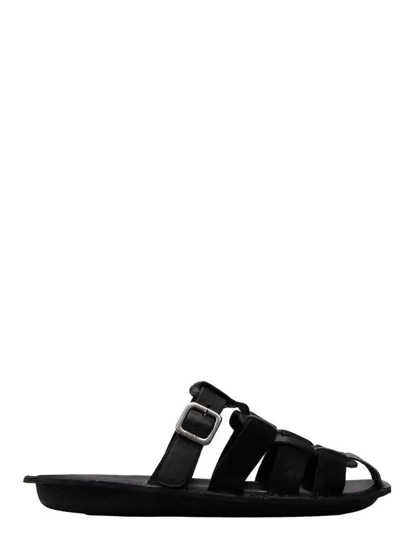 Comme Des Garçons X Vibae Collaboration Slippers With Buckle Strap - Black