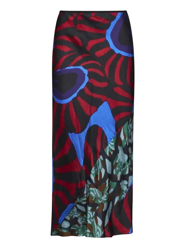 Dries Van Noten Printed Slit Skirt - Multicolor