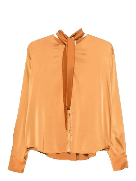 FORTE_FORTE Pussy-bow Button-down Shirt - Yellow