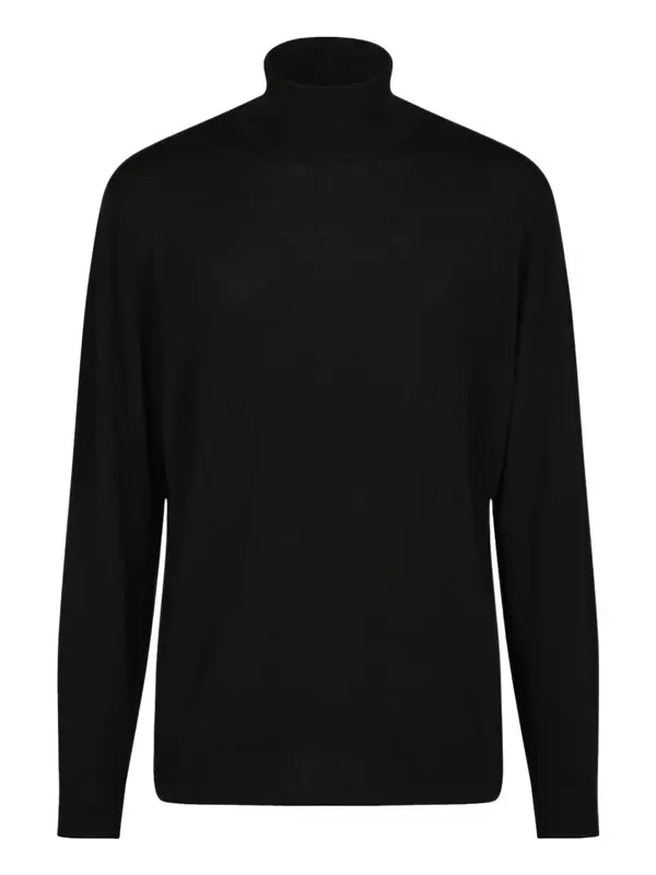 Canali Fine Knit Turtleneck Sweater - Black