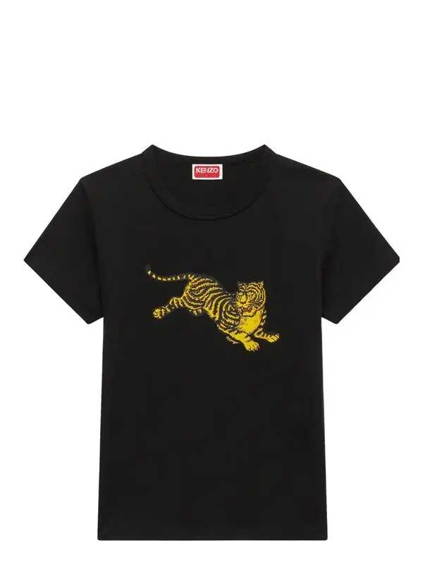 Kenzo Jumping Tiger Cotton T-shirt - Black