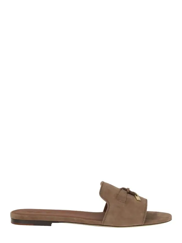 Loro Piana Summer Charms Flat Sandals - Brown