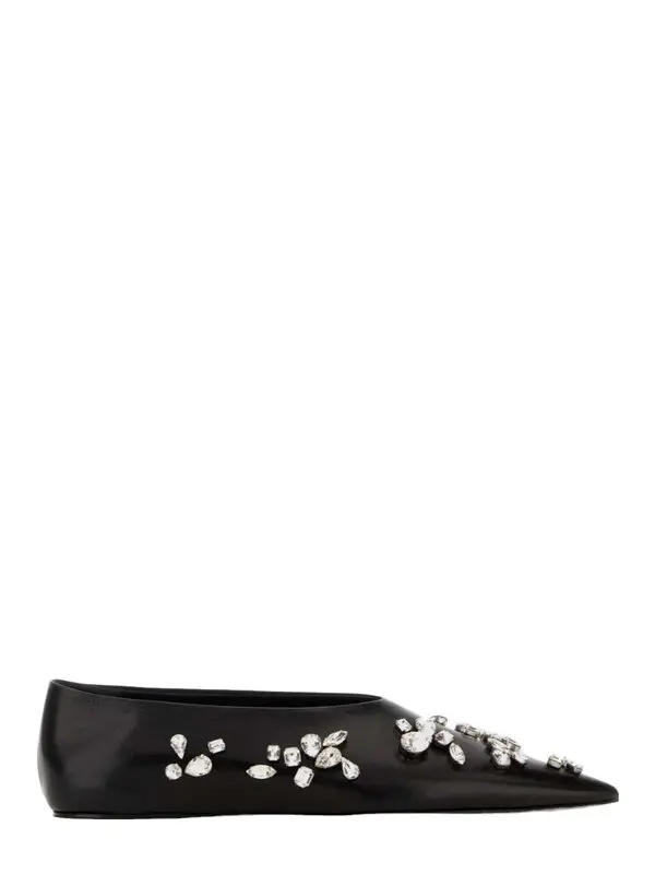 JIL SANDER Embellished Ballerina Flats - Black
