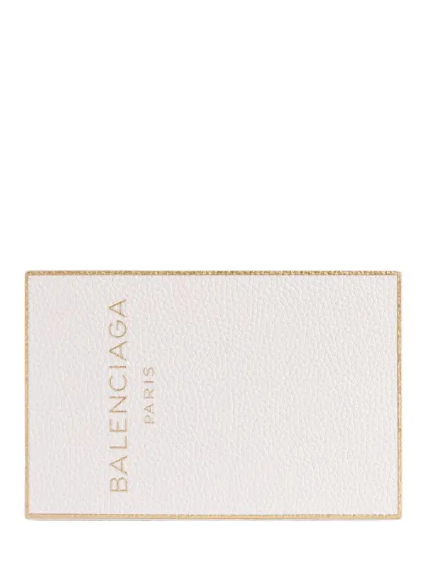 Balenciaga Fragrance Clutch In Grained Calfskin - White