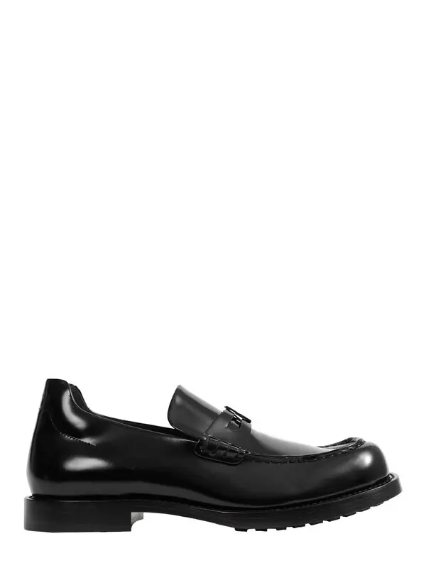 Balenciaga Comfy Loafer B Acc" Shiny Calfskin Loafers - Black