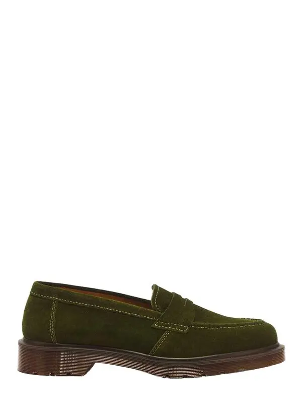 Dr. Martens Repello Calf Suede Moc Toe Penny Loafers - Green