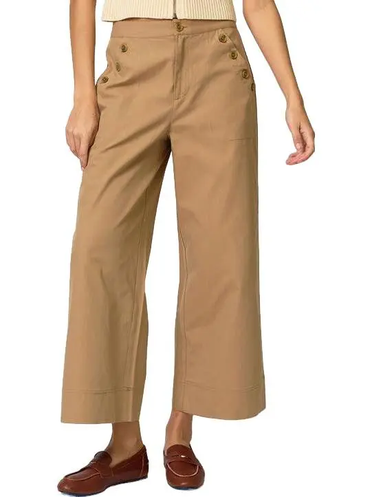Central Park West Dean Straight Leg Button Pant - Khaki