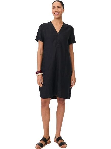 MASAI COPENHAGEN Linen V-neck Tunic Dress - Black