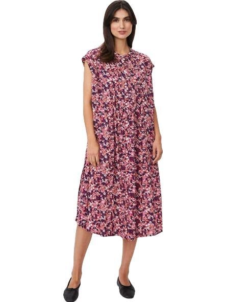MASAI COPENHAGEN Floral Draped Shirt Dress - Beet Red